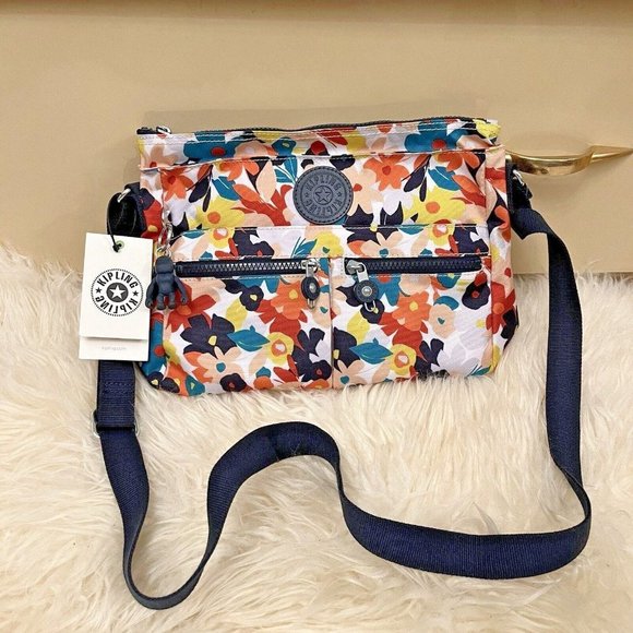 Kipling | Bags | Kipling Boho Floral Angie Nylon Crossbody Hand ...